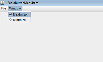 Java programs: JRadioButtonMenuItem