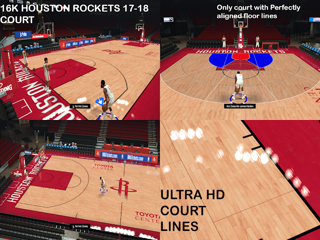 Lethanos 2K mods: Houston Rockets '17-'18 court 16K