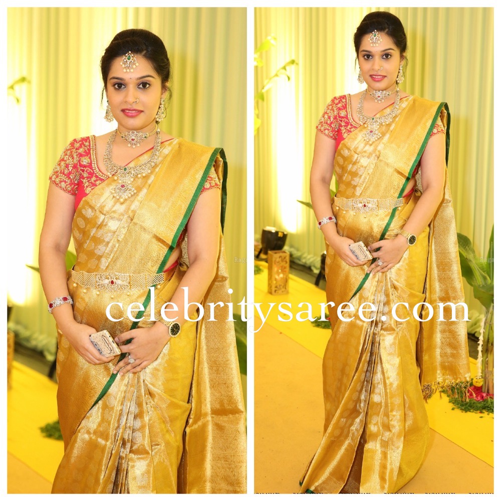 Golden Silk Saree With Red Blouse Saree Blouse Patterns