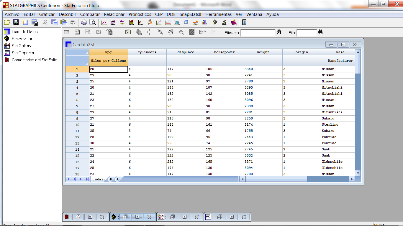 GUÍAS PRÁCTICAS: STATGRAPHICS CENTURION XVI.I
