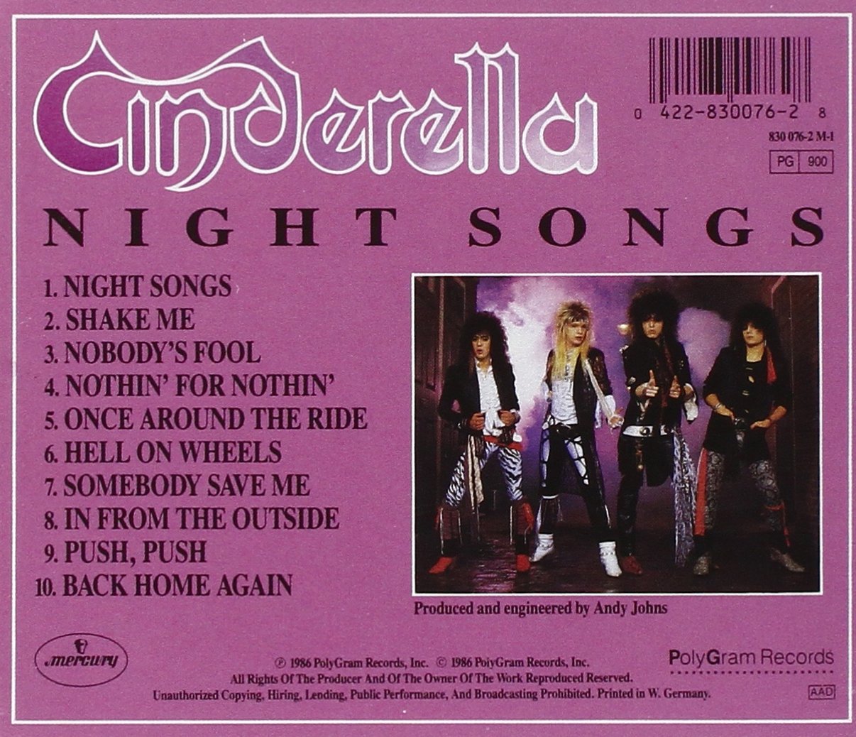 Classic Rock Covers Database: Cinderella - Night Songs (1986)