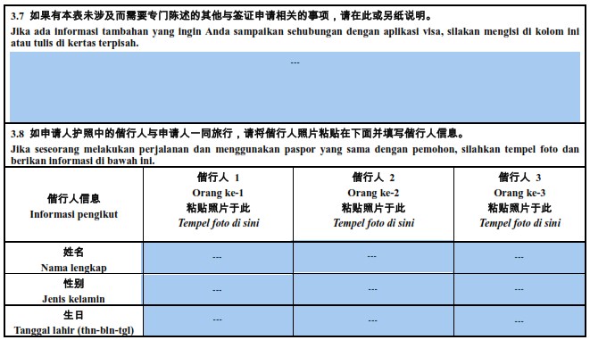 Contoh Isi Borang Visa China - NorartMckay