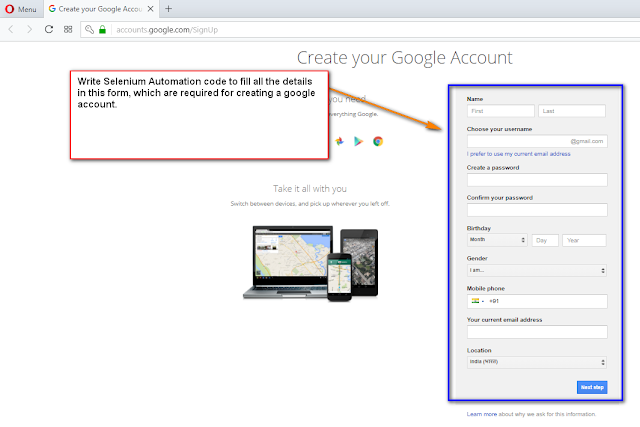 Selenium-By-Arun: Using Selenium Test Automation - Create a google ... Selenium-By-Arun: Using Selenium Test Automation - Create a google ...