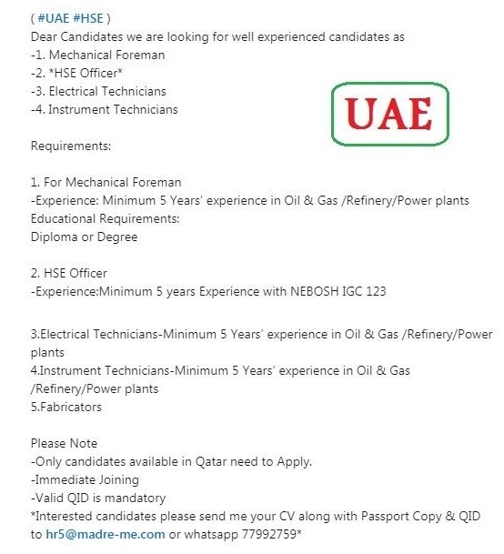 HSE Insider : ( 12 ) HSE/EHS/SAFETY JOB VACANCIES – NOVEMBER 2020