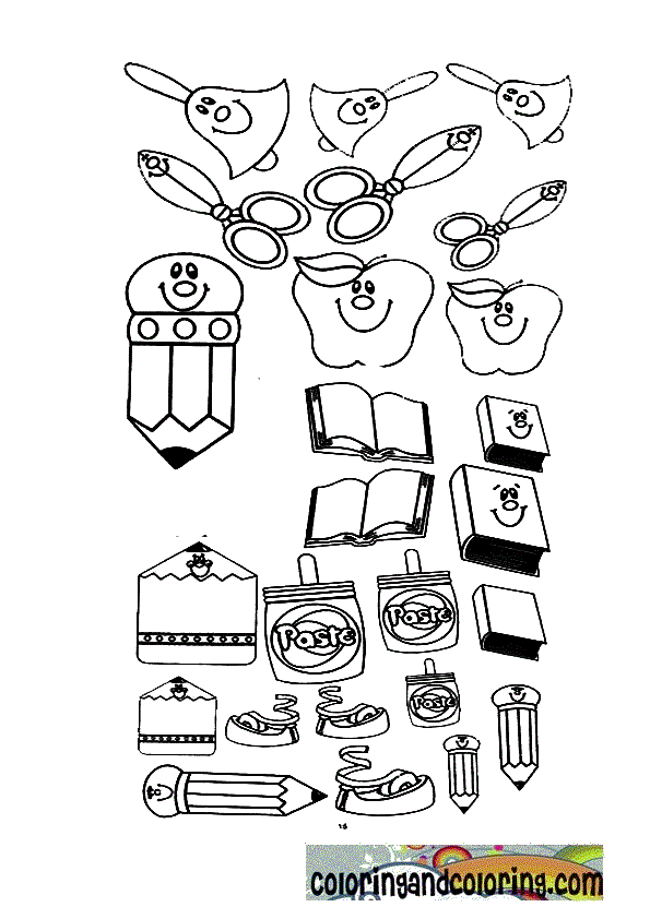 Coloring School Things Coloring Pages