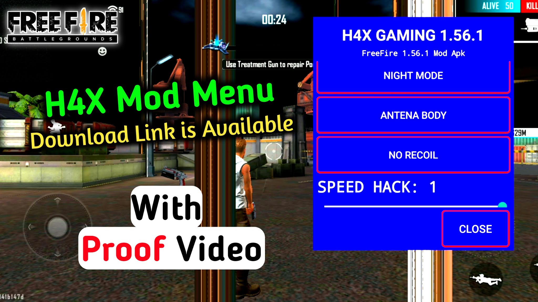 Free Fire - After Updated Mod H4X Mod Menu Version 1.56.1