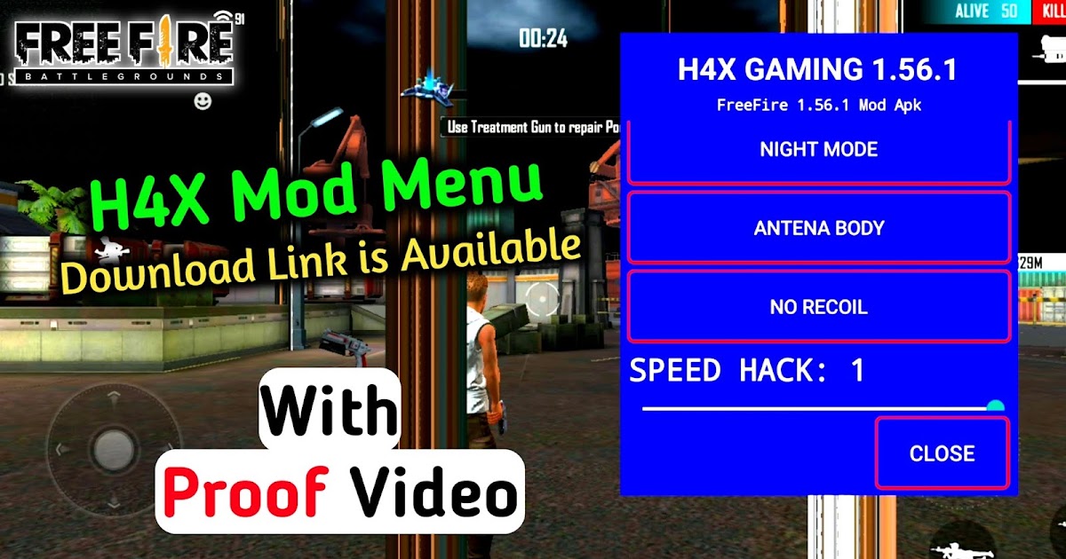 Free Fire - After Updated Mod H4X Mod Menu Version 1.56.1