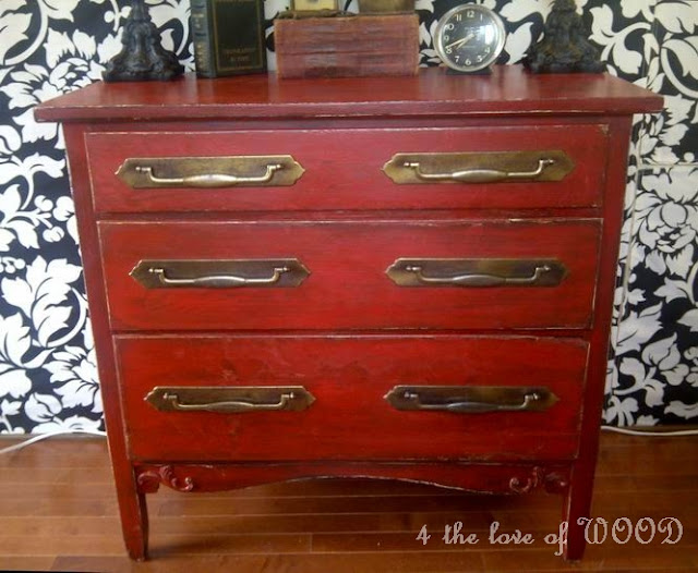 4 the love of wood: PAINTING RUSTIC RED FURNITURE