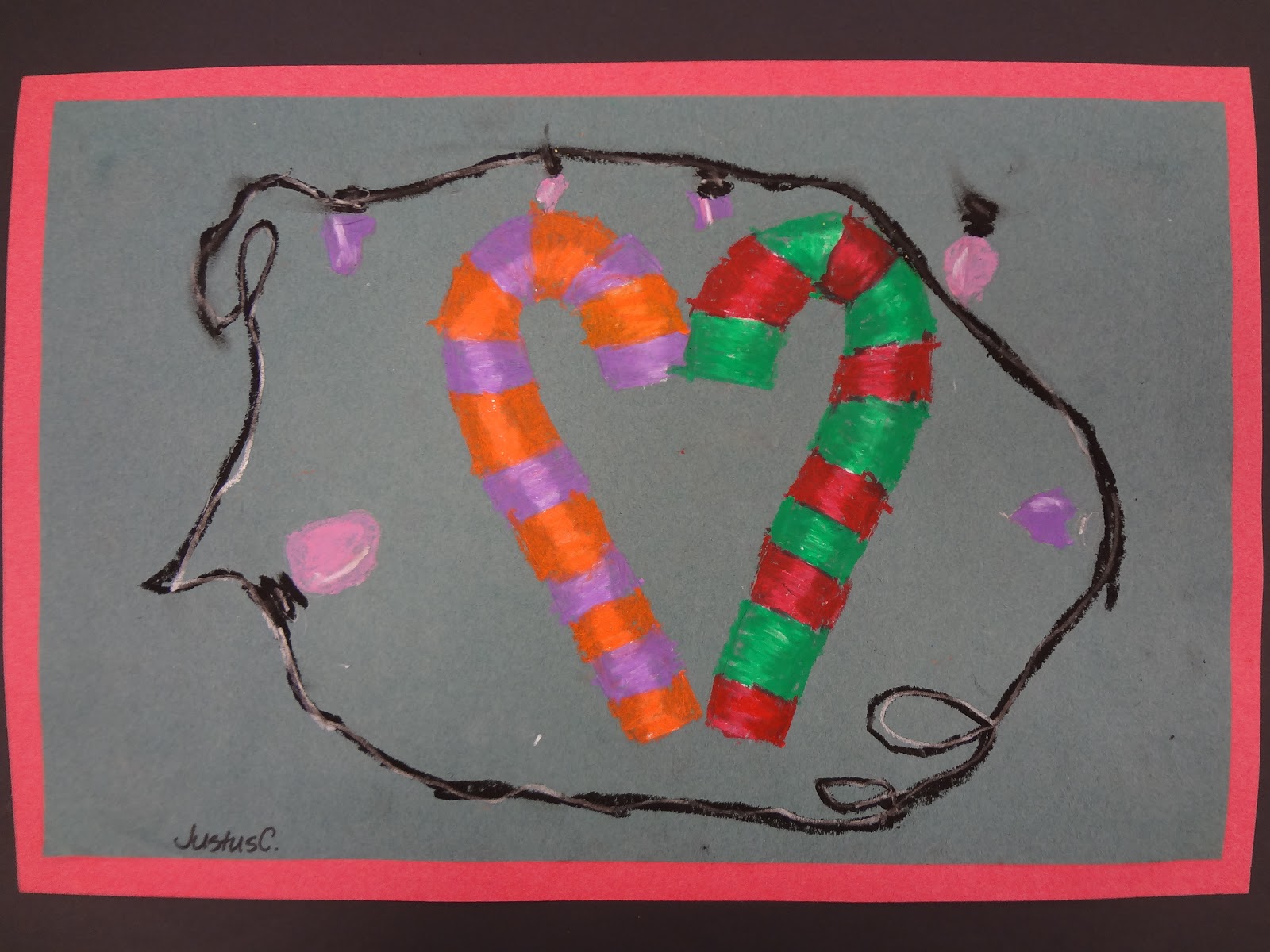 Sharpies, paint, and paper! Oh my!: Candy Canes & Christmas Lights