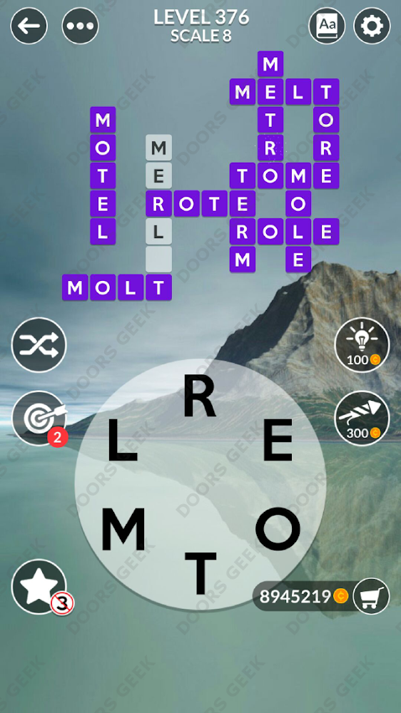 Wordscapes Level 376 Answers ~ Doors Geek
