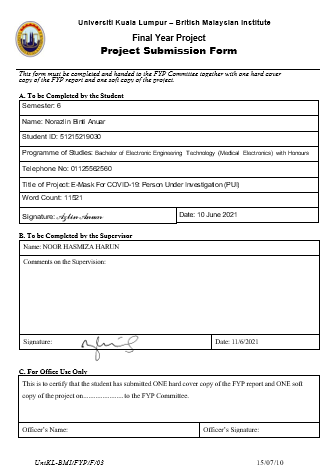 FINAL YEAR PROJECT (FYP) LOGBOOK