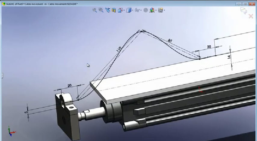 How to make a moving be flexible cable by Spline in SolidWorks motion ...