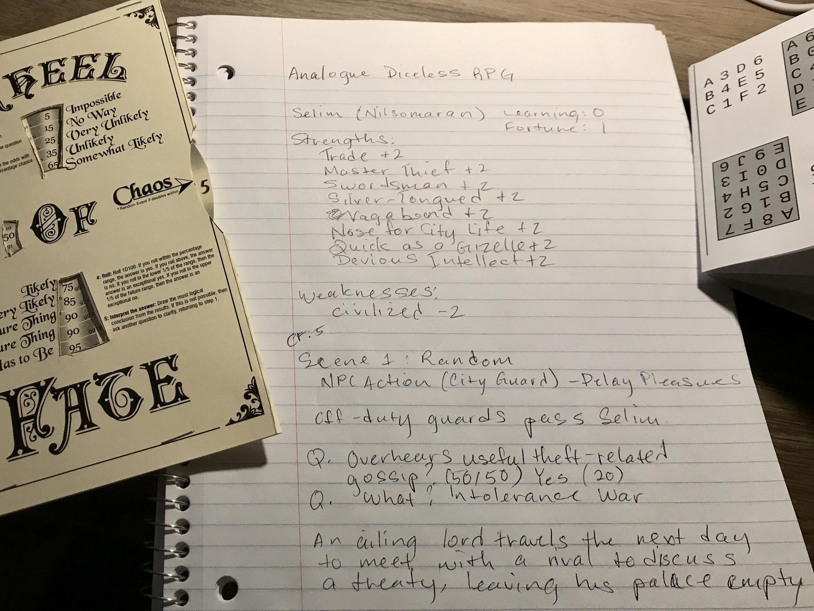 No One To Play With: Analogue Diceless Solo RPG Survival Kit