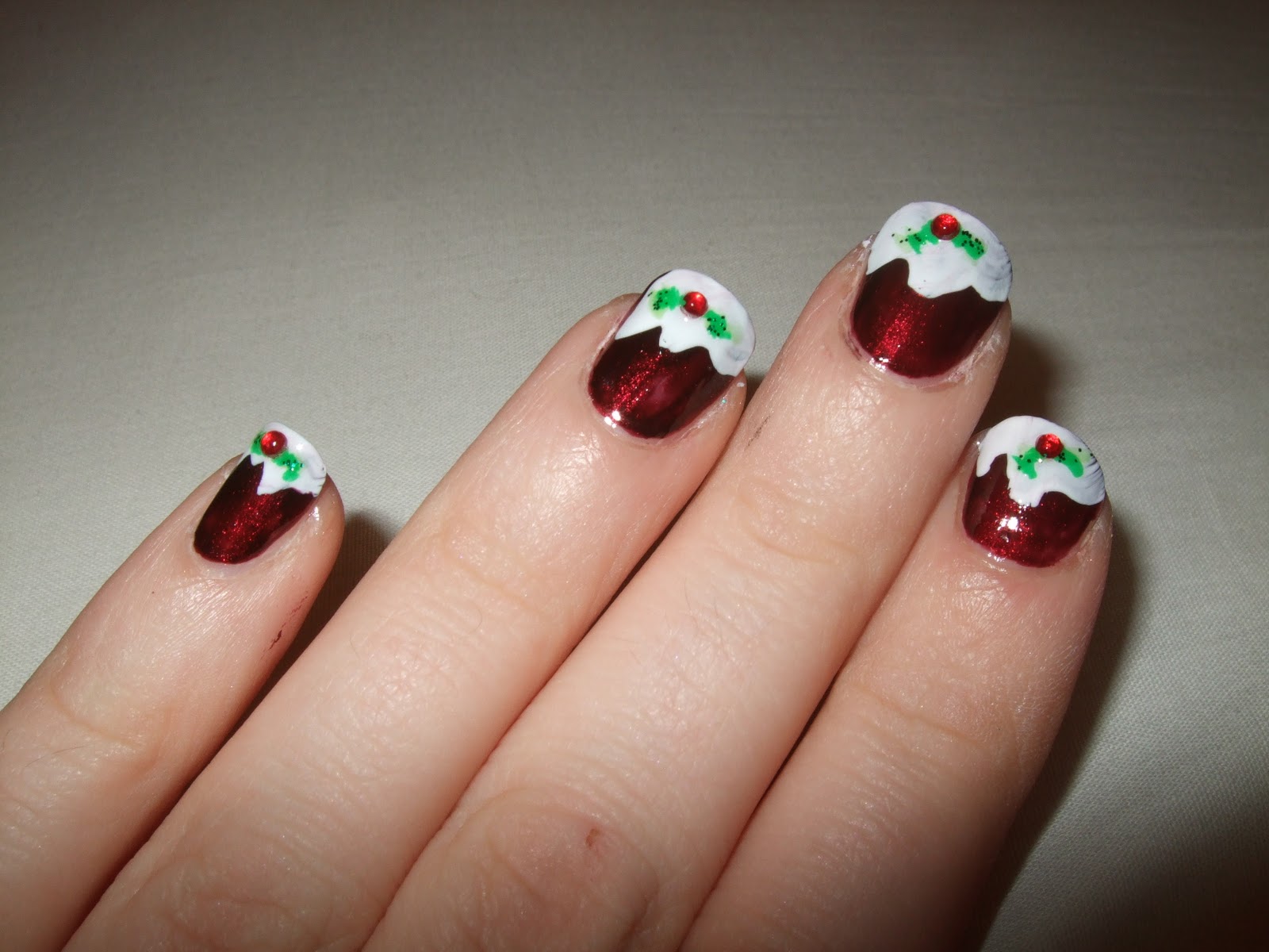 Oooooh Pretty: Christmas Nails - Christmas Puddings!