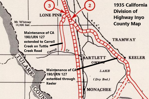 Horseshoe Meadows Road; former California State Route 190 and the ...