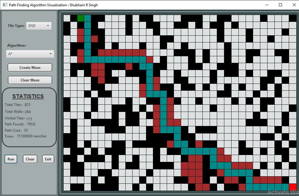 Path Finding Algorithm (A* and Dijkstra's)