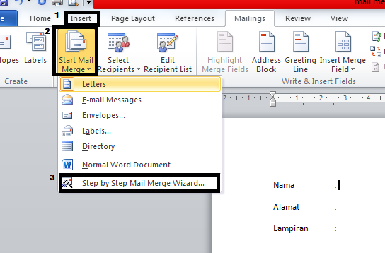 Langkah - Langkah Pembuatan Mail Merge di Ms. Word - IKRIMA