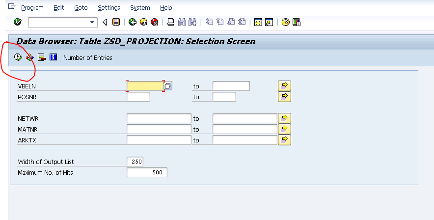 SAP TECH: Projection View