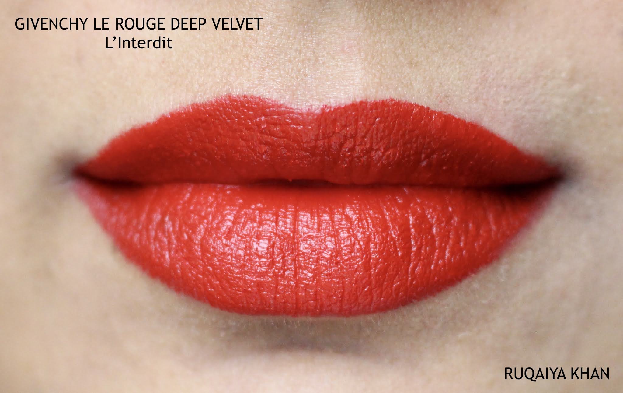 Ruqaiya Khan: GIVENCHY Le Rouge Deep Velvet Matte Lipstick Review and ...