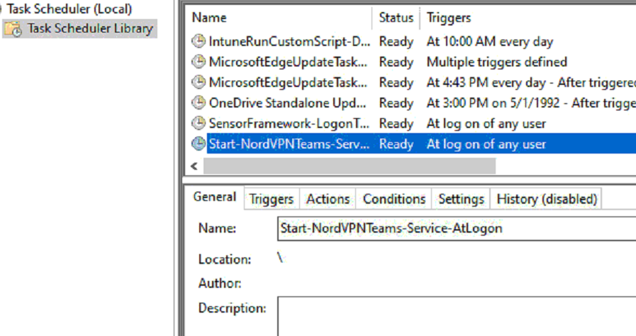 Using Intune To Configure A Scheduled Task To Start A Service At User Logon