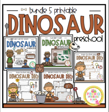 Dinosaur Bundle includes 5 Printable's ~ Preschool Printables
