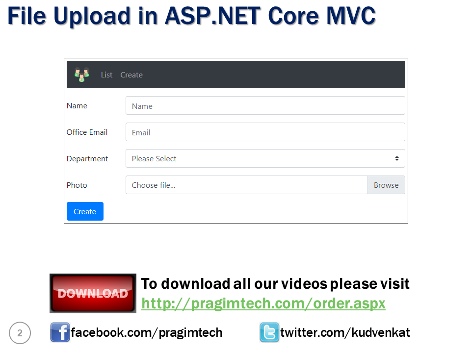 Sql Server Net And C Video Tutorial File Upload In Core Mvc Slides