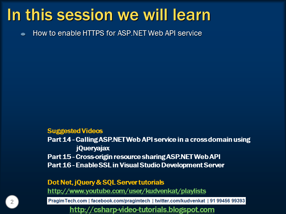Sql server, .net and c# video tutorial: September 2016
