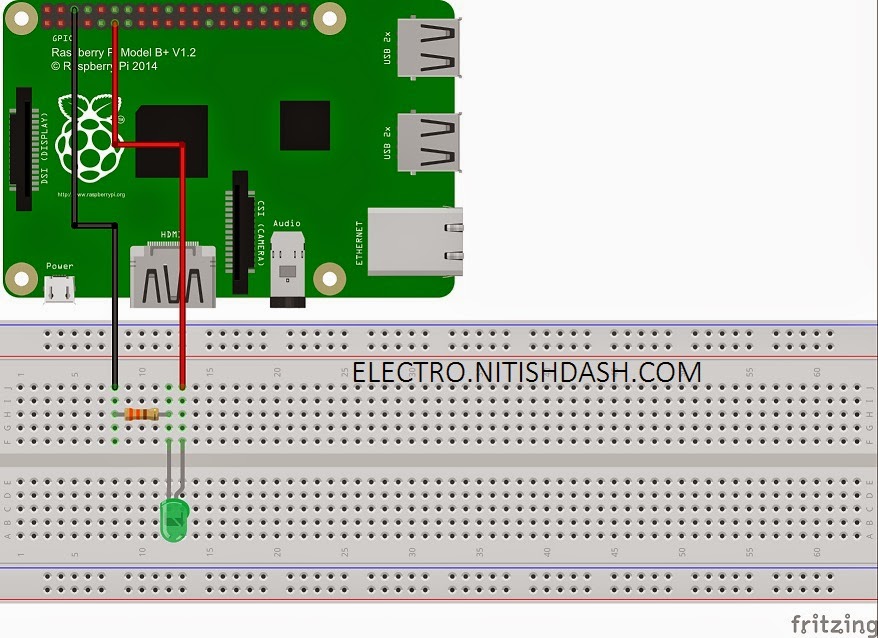 Blinking an LED (An intro to Raspberry Pi) [RPI] ~ Dash Electro