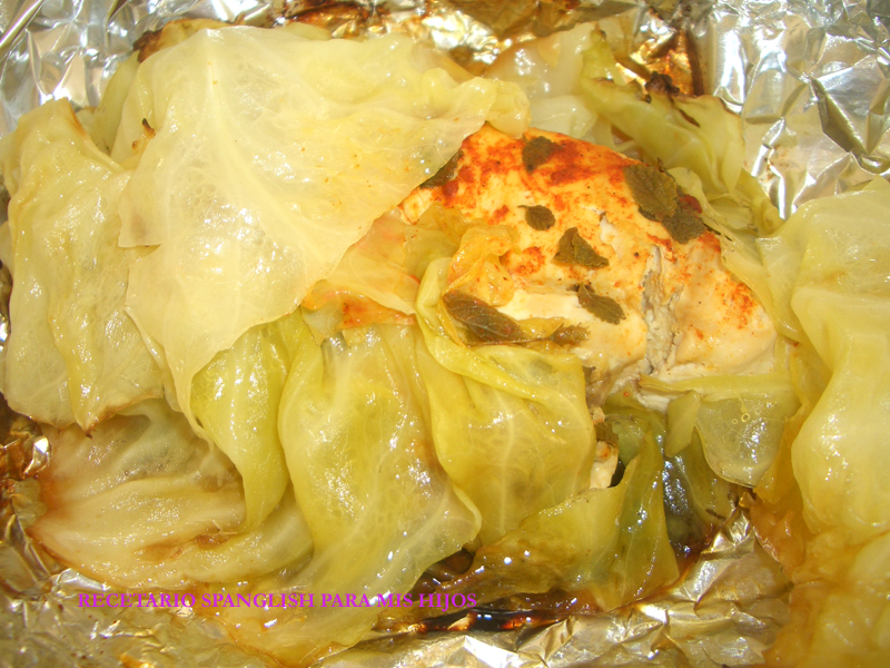 Recetario Spanglish para mis hijos: Pechuga de pollo envuelta en hojas ...