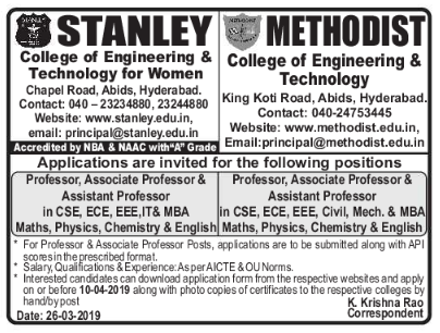 Stanley College of Engineering and Technology for Women, Hyderabad ...