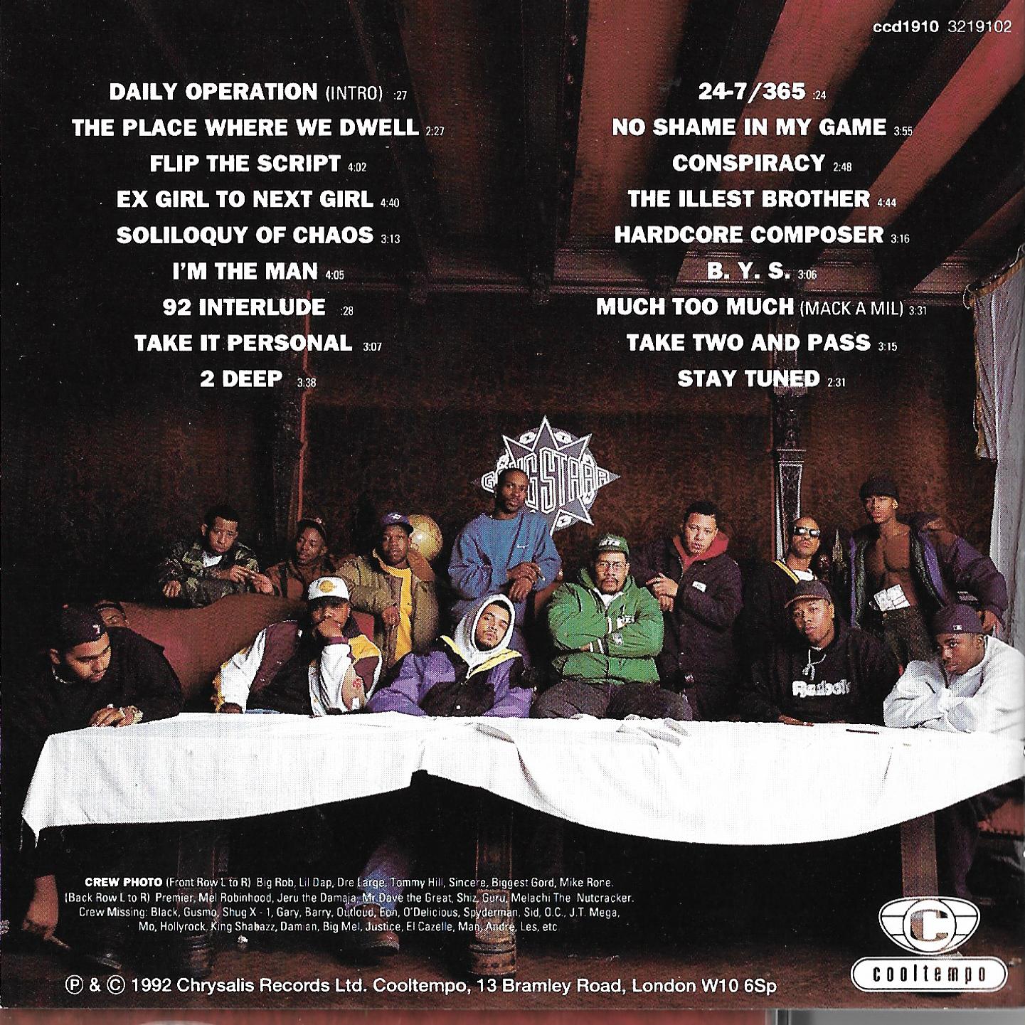 OLAS UN BEKONS HIP-HOP & FUNK BLOG: Gang Starr - Daily Operation (1992 ...