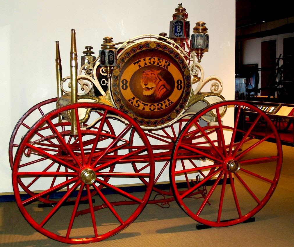 Just A Car Guy: 1857 Hand pulled fire hose carriage in the New York ...