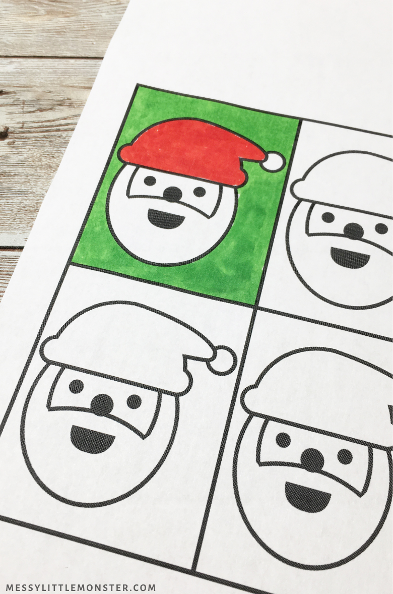 Santa pop art for kids - Messy Little Monster