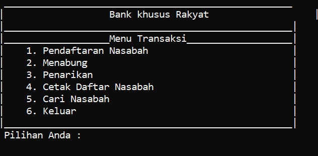 Program bank ATM lengkap pemograman c++ - Informatika IT