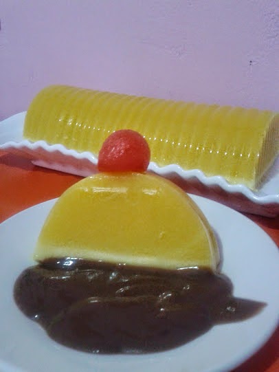 Puding Busa Labu Kuning Dengan Vla Coklat - Kue Praktis Puding Busa Labu Kuning Dengan Vla Coklat - Kue Praktis