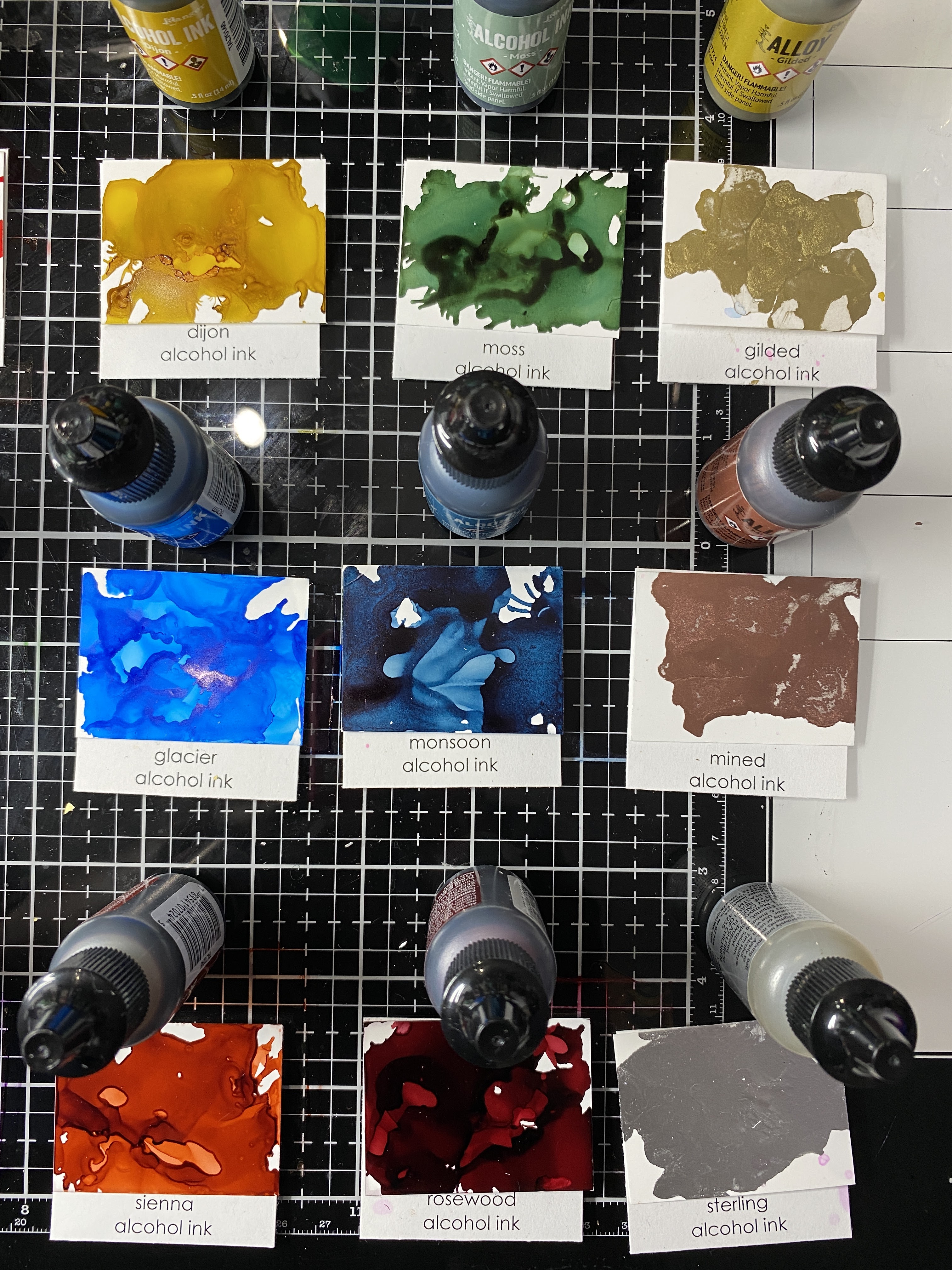 Swatching the latest Ranger Alcohol Ink - Cards Stamps and Ink