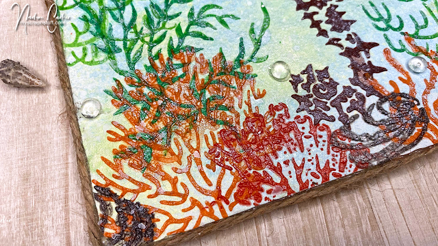 How To Create An Ocean Scene Canvas Using Stencils ~ Nadine Carlier