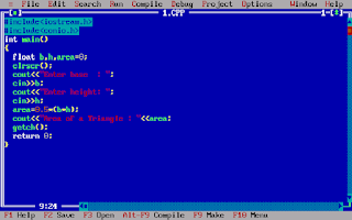 C++ program to calculate area of a triangle