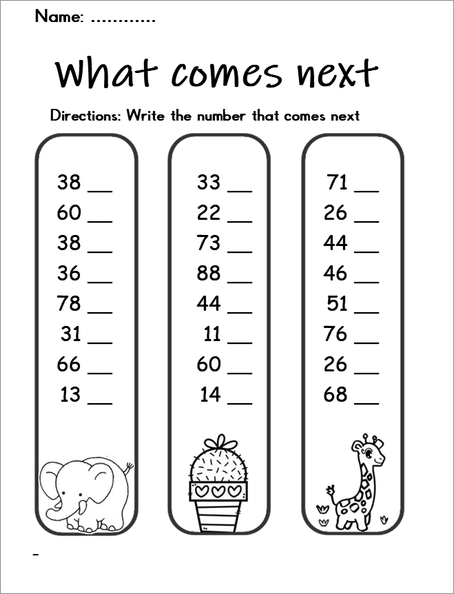 What Comes Next? 1st Grade Kindergarten