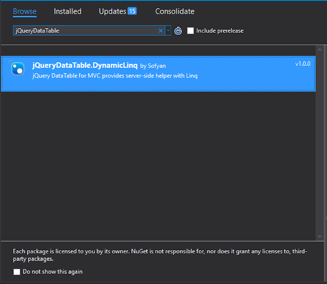 Menggunakan jQuery DataTable dengan MVC Menggunakan jQuery DataTable dengan MVC