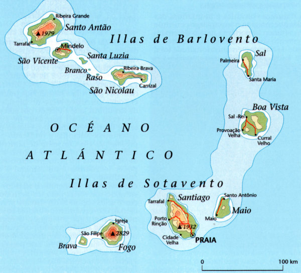 Cabe Verde | Mapas Geográficos de Cabo Verde