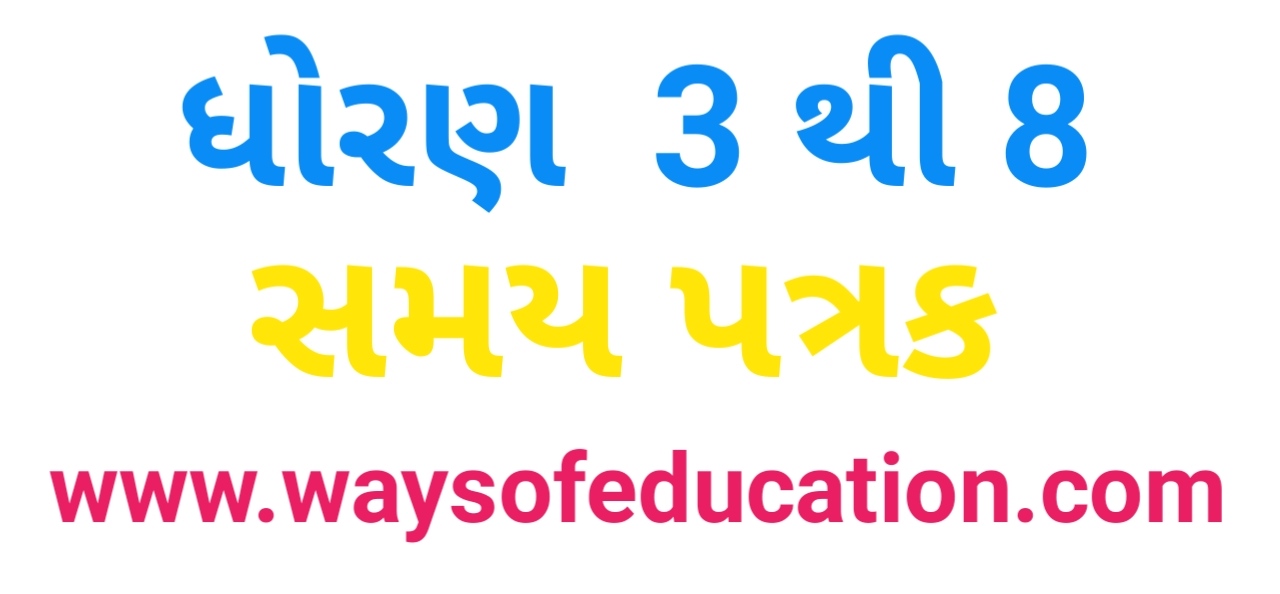 Std [3 To 8] Class Time Table For Gujarati Medium Primary School|Std 3 ...
