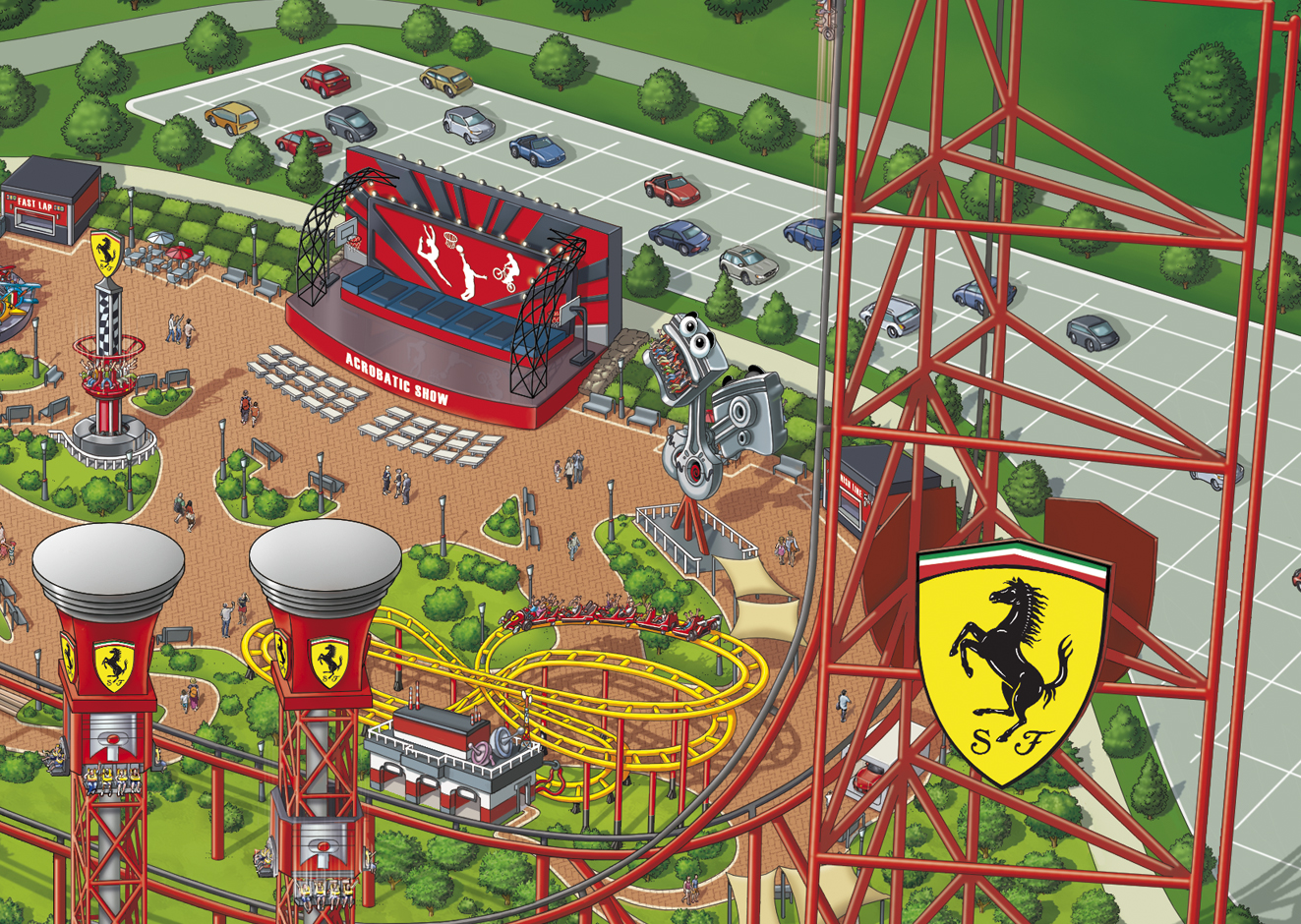 Manel & Marc Il·lustradors, S.C.P.: El mapa de Ferrari Land
