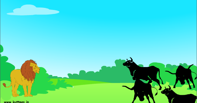 Kuttees.in: Four Bulls and the Lion - Moral Story | Online Stories for Kids