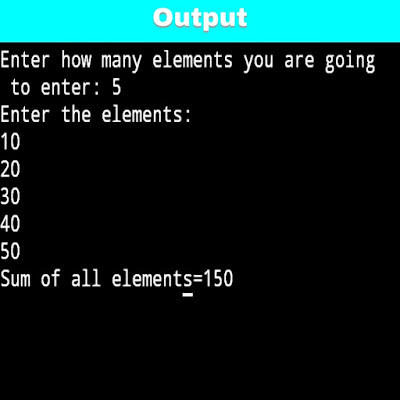 codeforhunger: C Program to print Sum of All Array Elements