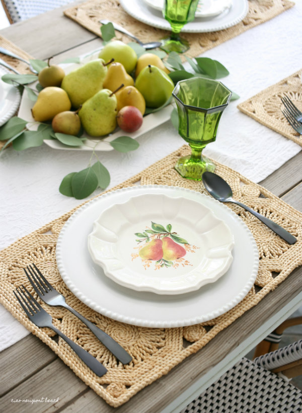 ciao! newport beach: a fall table set with pears