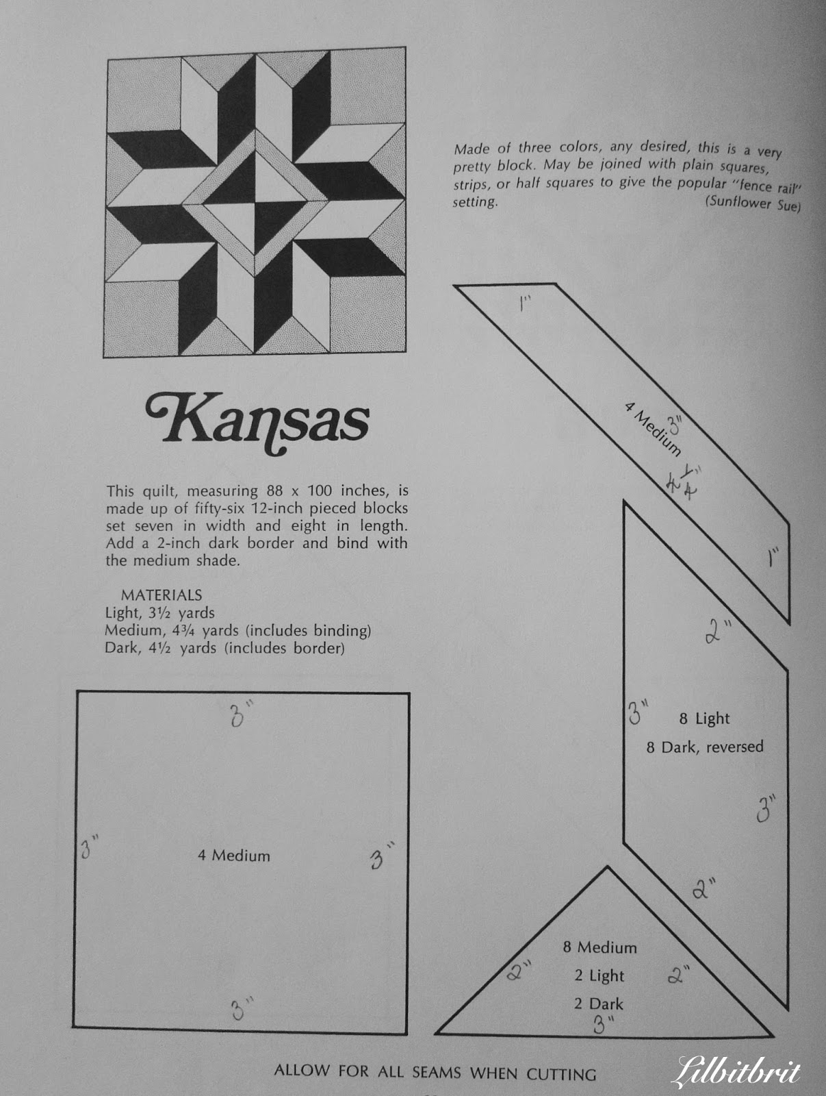A Little Bit of British from Across The Pond: #16 Kansas State Quilt Square