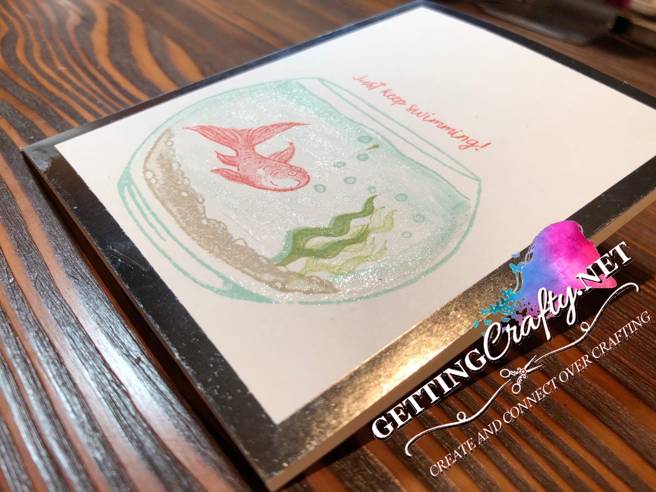 Getting Crafty with Jamie: Just keep swimming handmade card