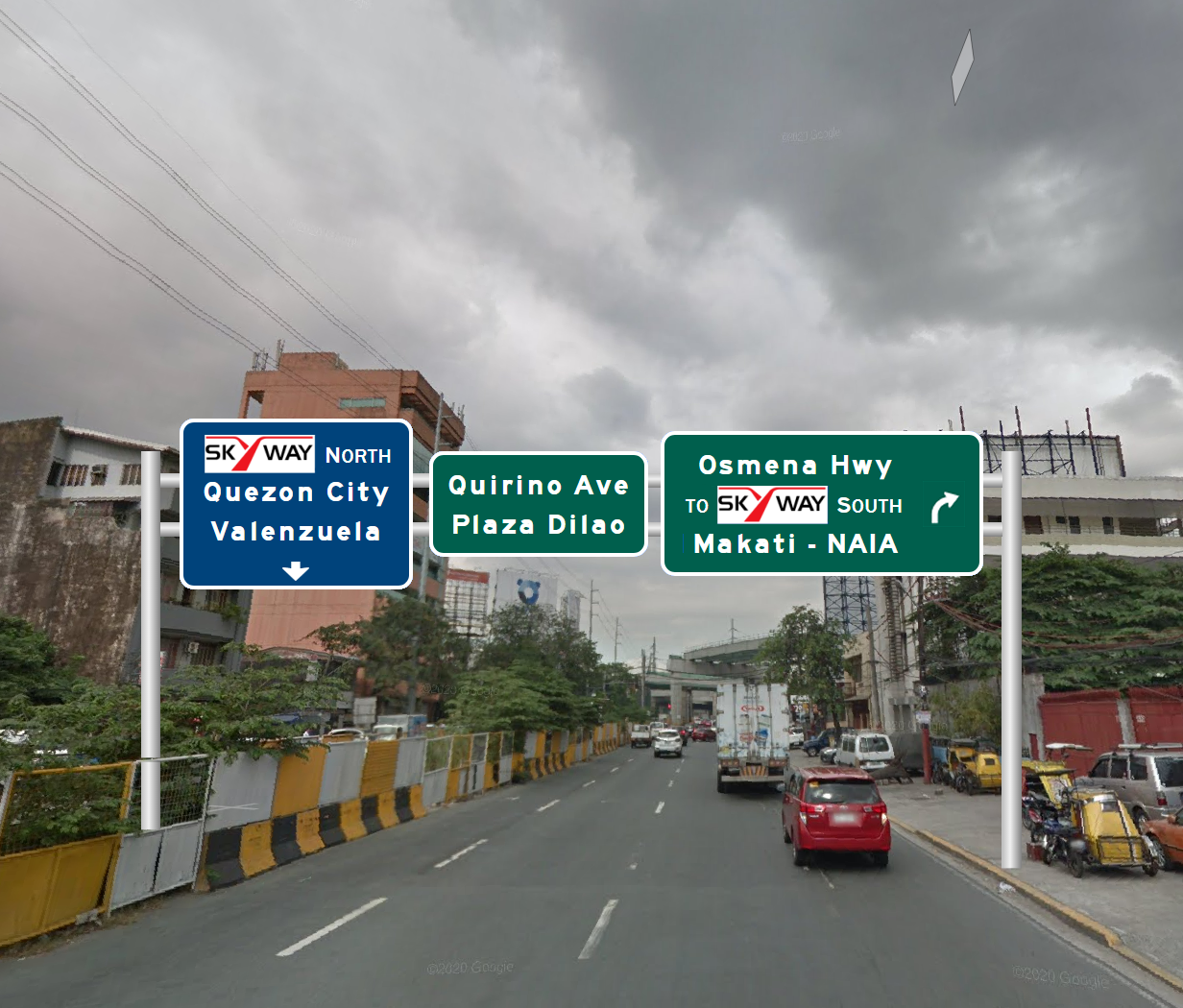 Skyway onramp sign concepts and visualizations