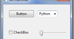 wxpython widgets wx.StatusBar | Tutorial101